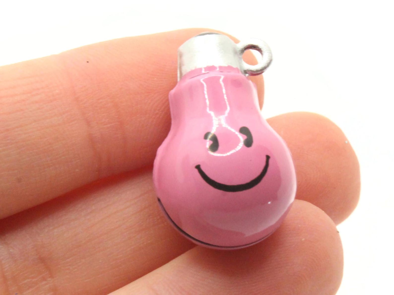 2 26mm Pink Lightbulb Brass Bell Charms Jewelry Making Beading Supplies ...