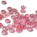 50 11mm Clear Light Pink Buttons Flat Round Plastic Two Hole Buttons ...