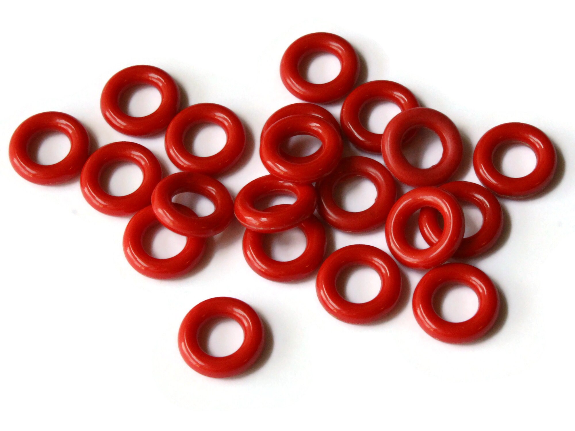 20 15mm Red Ring Beads Vintage Plastic Links Jewelry Making | Etsy