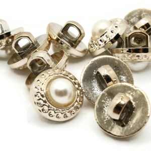 10 12mm Pearl Buttons Silver Shank Buttons Plastic Buttons | Etsy