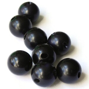 8 12mm 1/2 Inch Black Ball Buttons Lucite Round Buttons Vintage Lucite ...