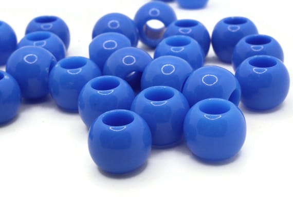 30 14mm Blue Large Hole Beads Plastic Beads Jewelry Making | Etsy
