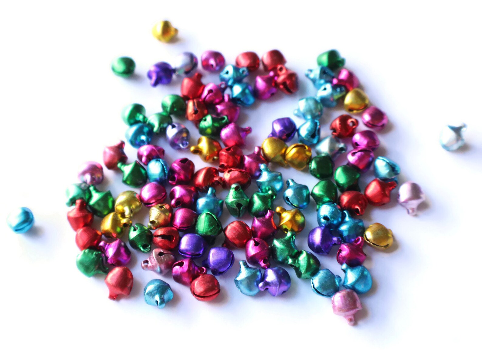 100 Small Jingle Bells Mixed Color Bells Jewel Tone Bell | Etsy