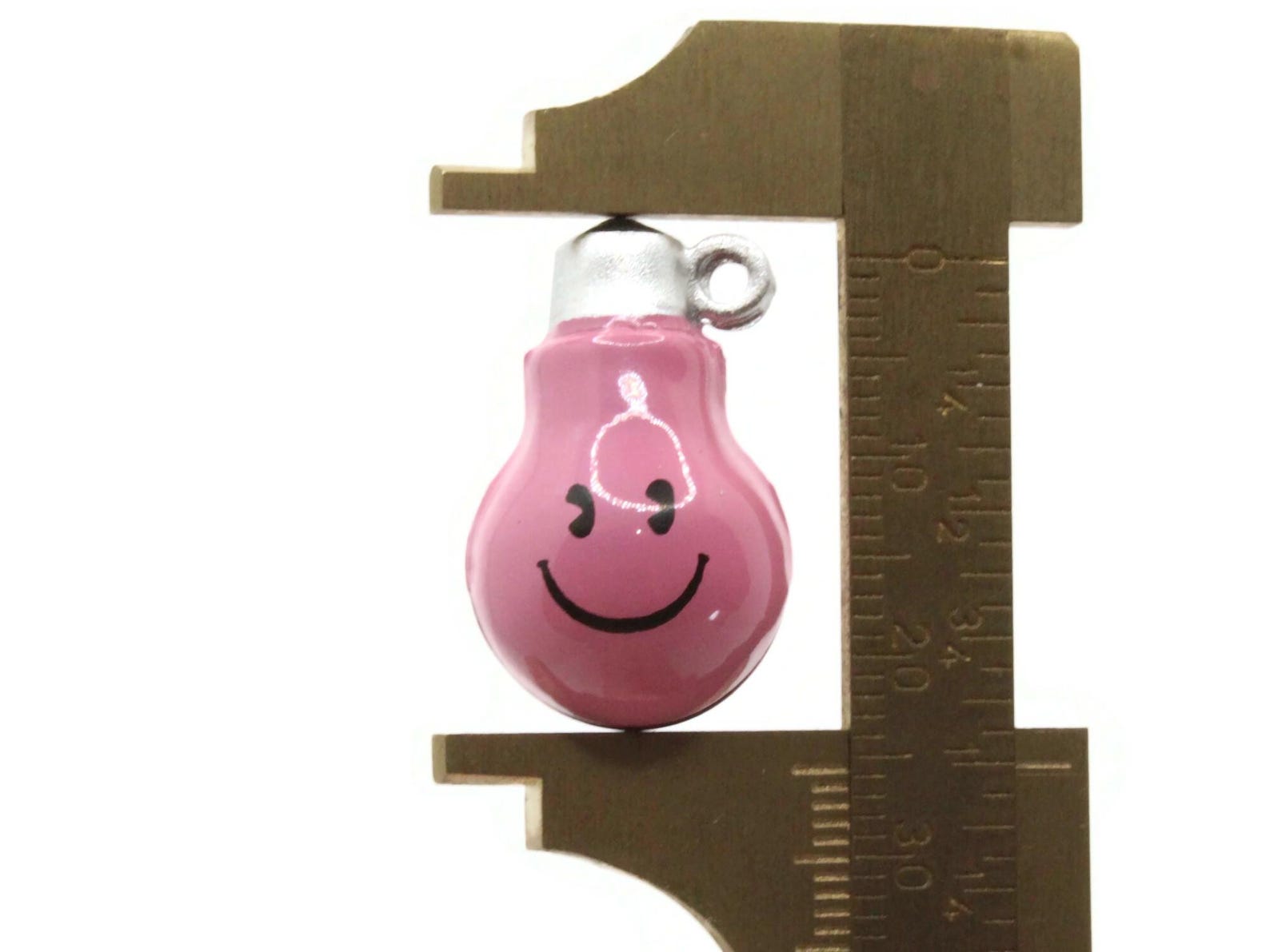 2 26mm Pink Lightbulb Brass Bell Charms Jewelry Making Beading Supplies ...