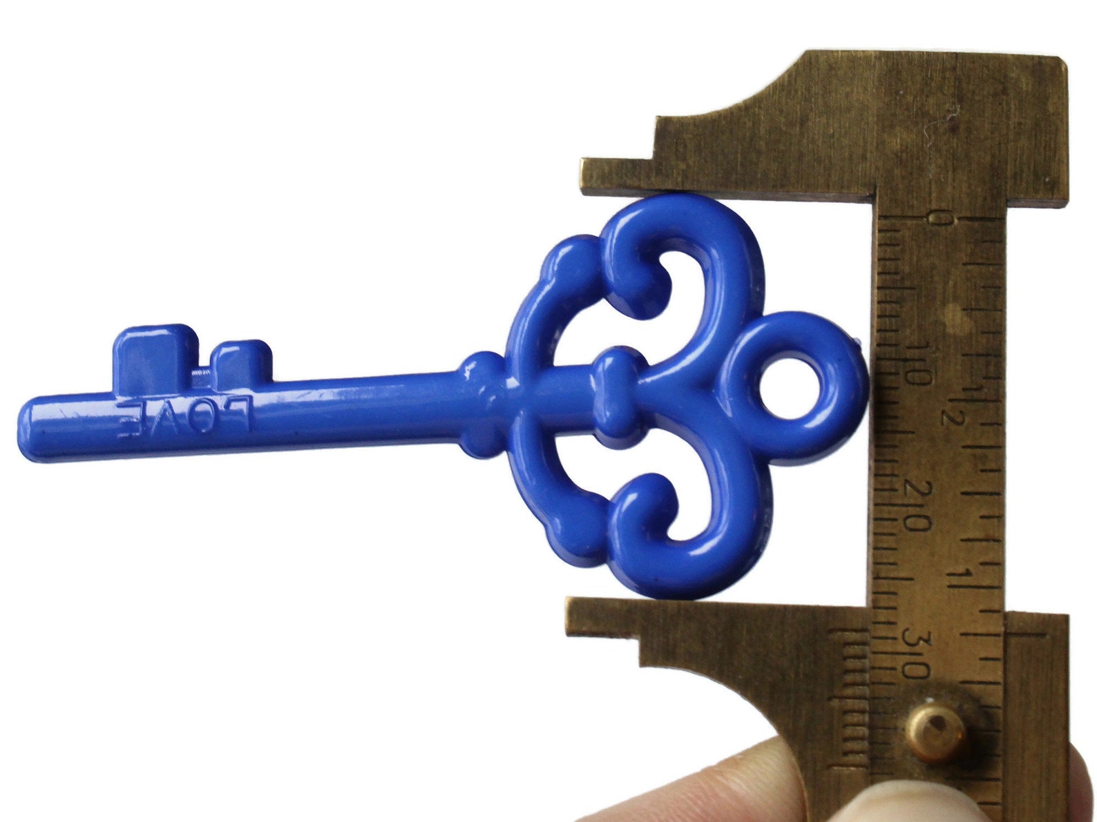 8 Royal Blue Key Charm Skeleton Key Charm Plastic Key Beading Supplies ...