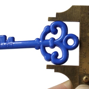 8 Royal Blue Key Charm Skeleton Key Charm Plastic Key Beading Supplies ...