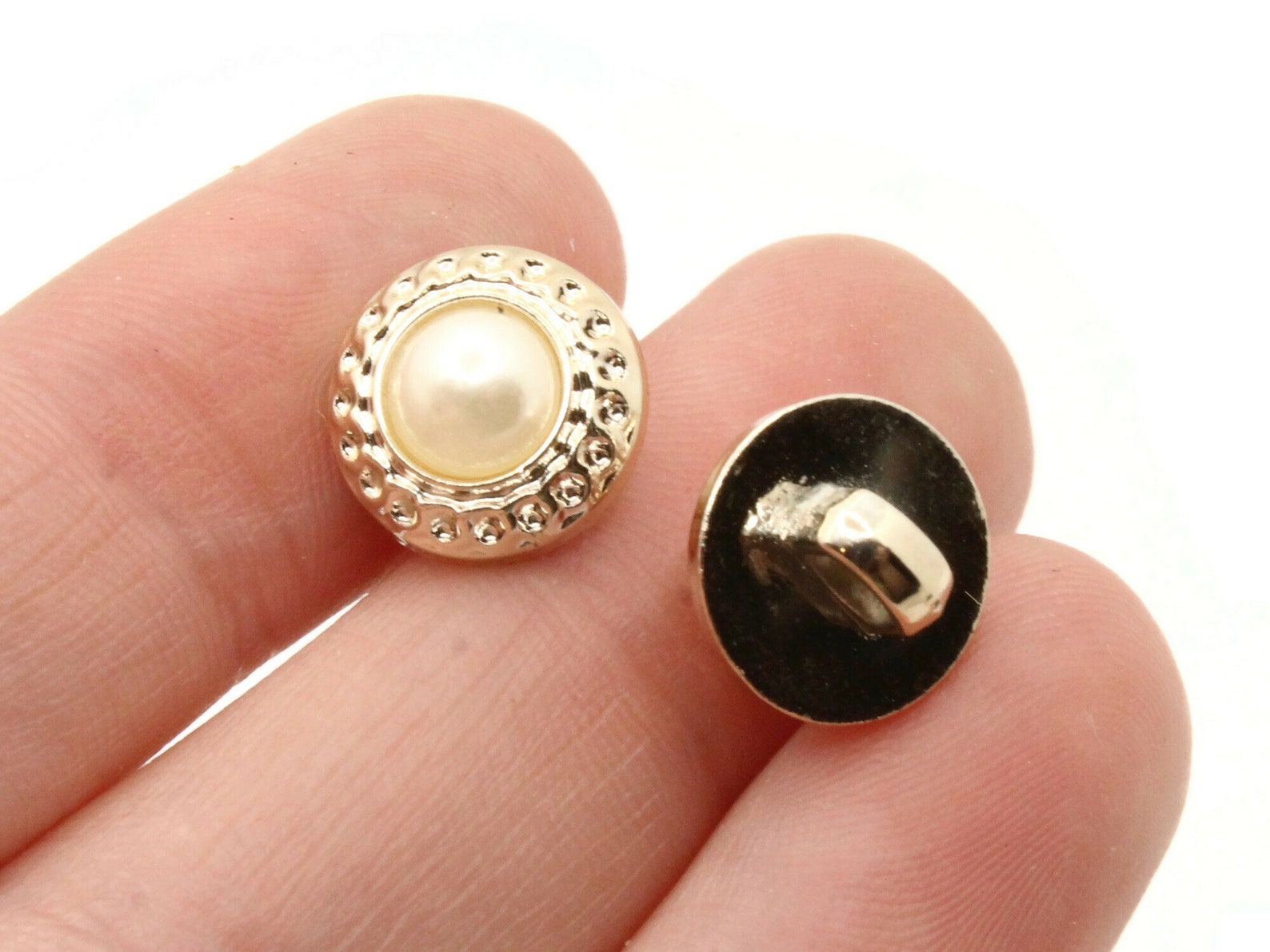 10 12mm Pearl Buttons Silver Shank Buttons Plastic Buttons - Etsy