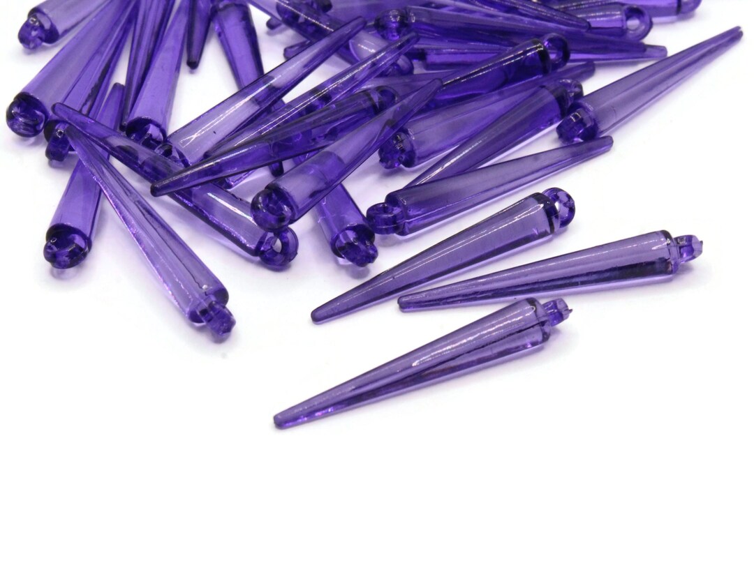 40 32mm Spike Beads Purple Spike Charms Plastic Beads Acrylic Beads ...