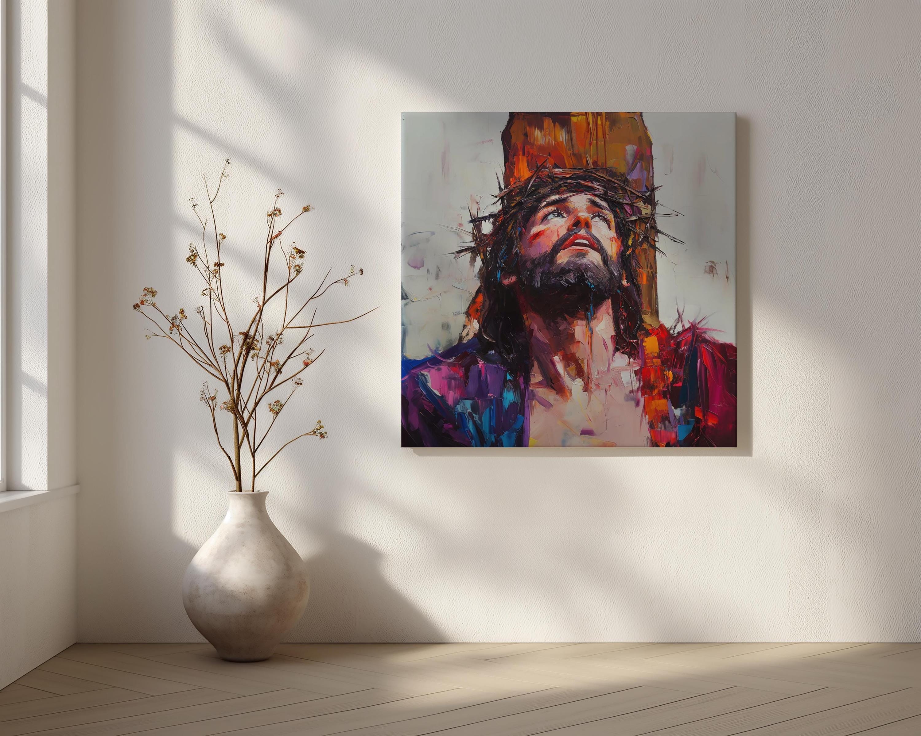 Jesus on Cross - Biblical Art - Home Decor - Christian Gifts - Birthday ...