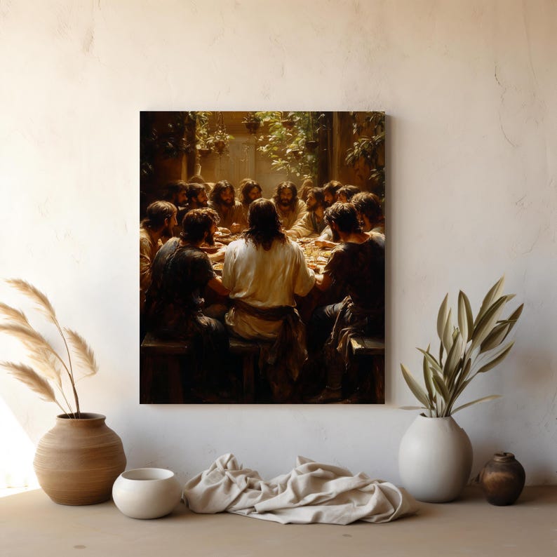 Jesus and Disciples Last Supper Jesus Eating Biblical Bedroom Living ...
