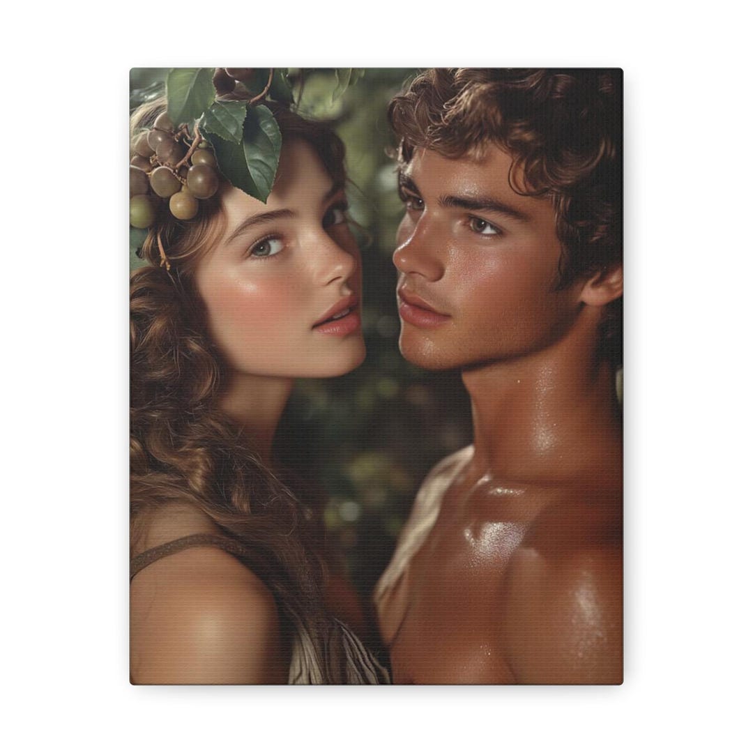 Adam and Eve Art Romantic Couple Painting Biblical Wall Art Fantasy ...