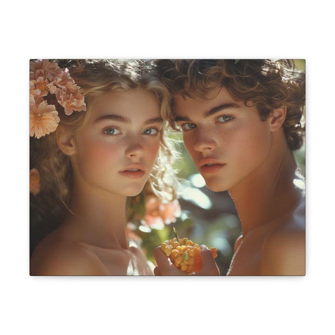 Adam and Eve Art Wide - Romantic Couple Painting - Biblical Wall Art ...