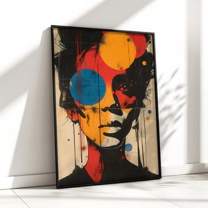 Abstract Facescape Digital Poster | Artistic Modern Wall Decor ...