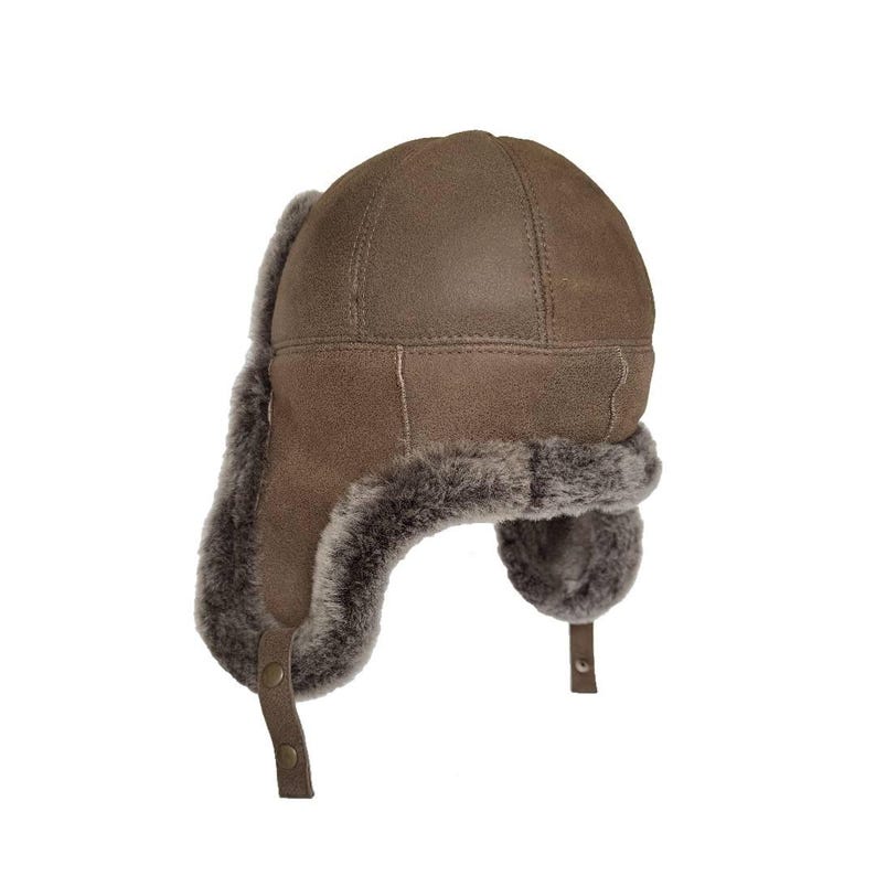 Shearling Sheepskin Leather Trapper Hat: Cold Weather Aviator - Etsy