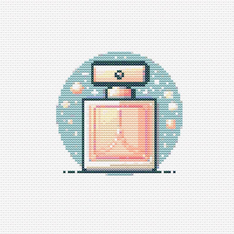 Pink Perfume Cross Stitch Pattern - Elegant Nostalgia for Fashion ...