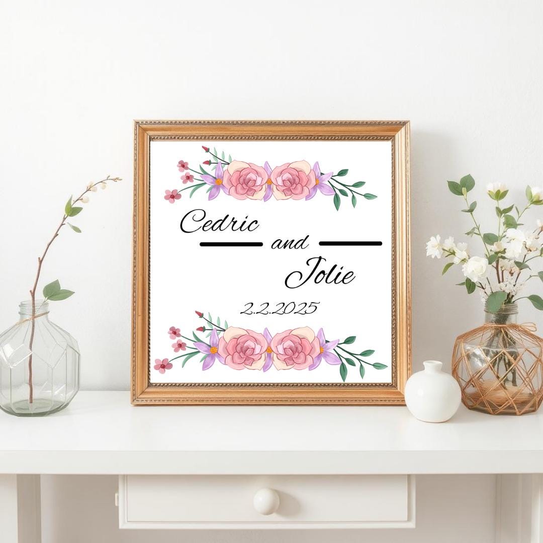 Personalized Wedding Metric Names and Date Keepsake Gift Custom PDF ...