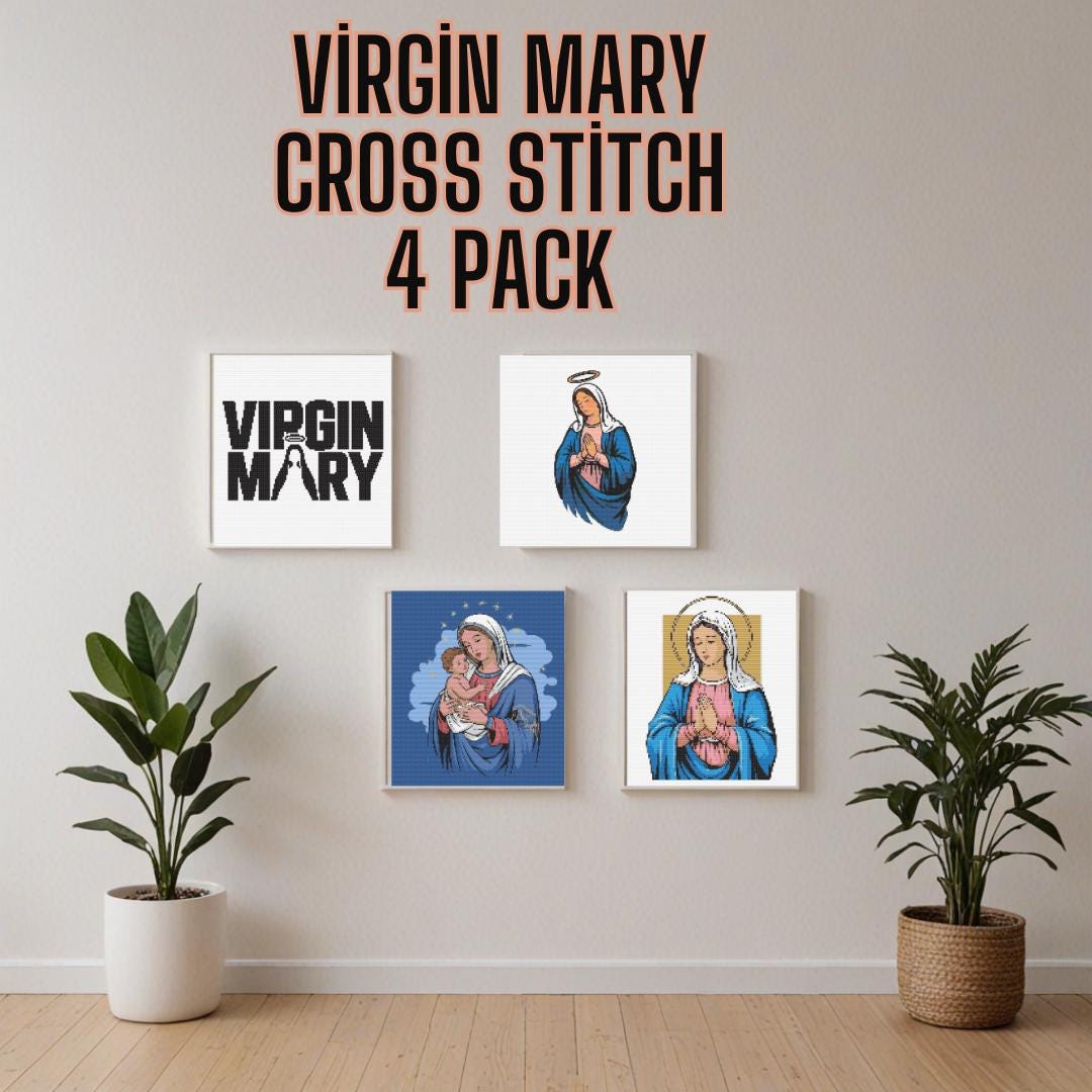 Virgin Mary Cross Stitch Pattern - Digital Download-cross Stitch ...