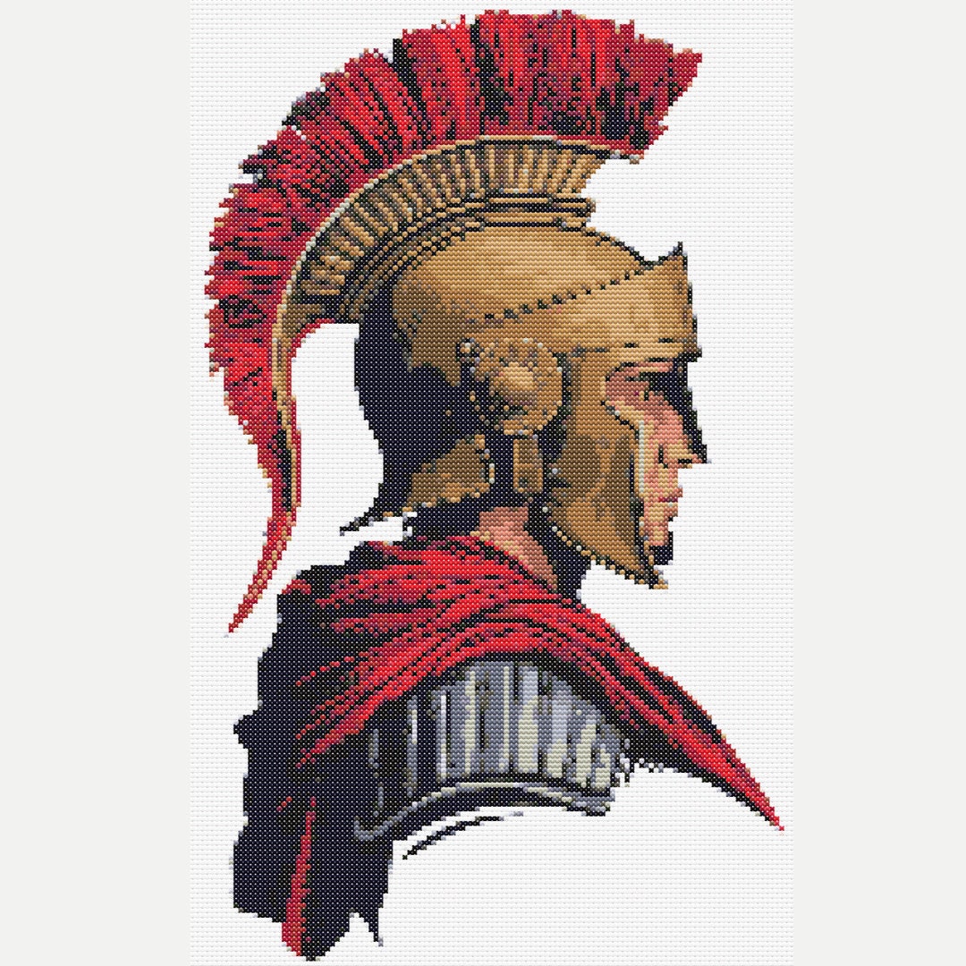 Spartan Cross Stitch Model-warrior Gladiator Cross Stitch Art-vintage ...