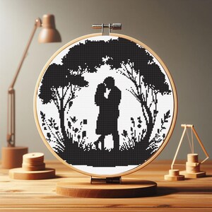 Easy to Make Single Color Cross Stitch Model for Valentine's Day ...