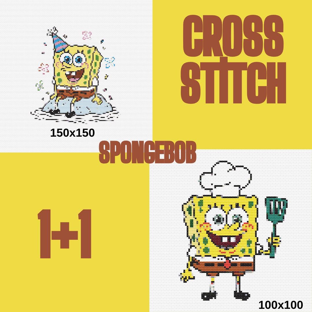 Spongebob Squarepants Cross Stitch Pattern Fun and Easy DIY Embroidery ...