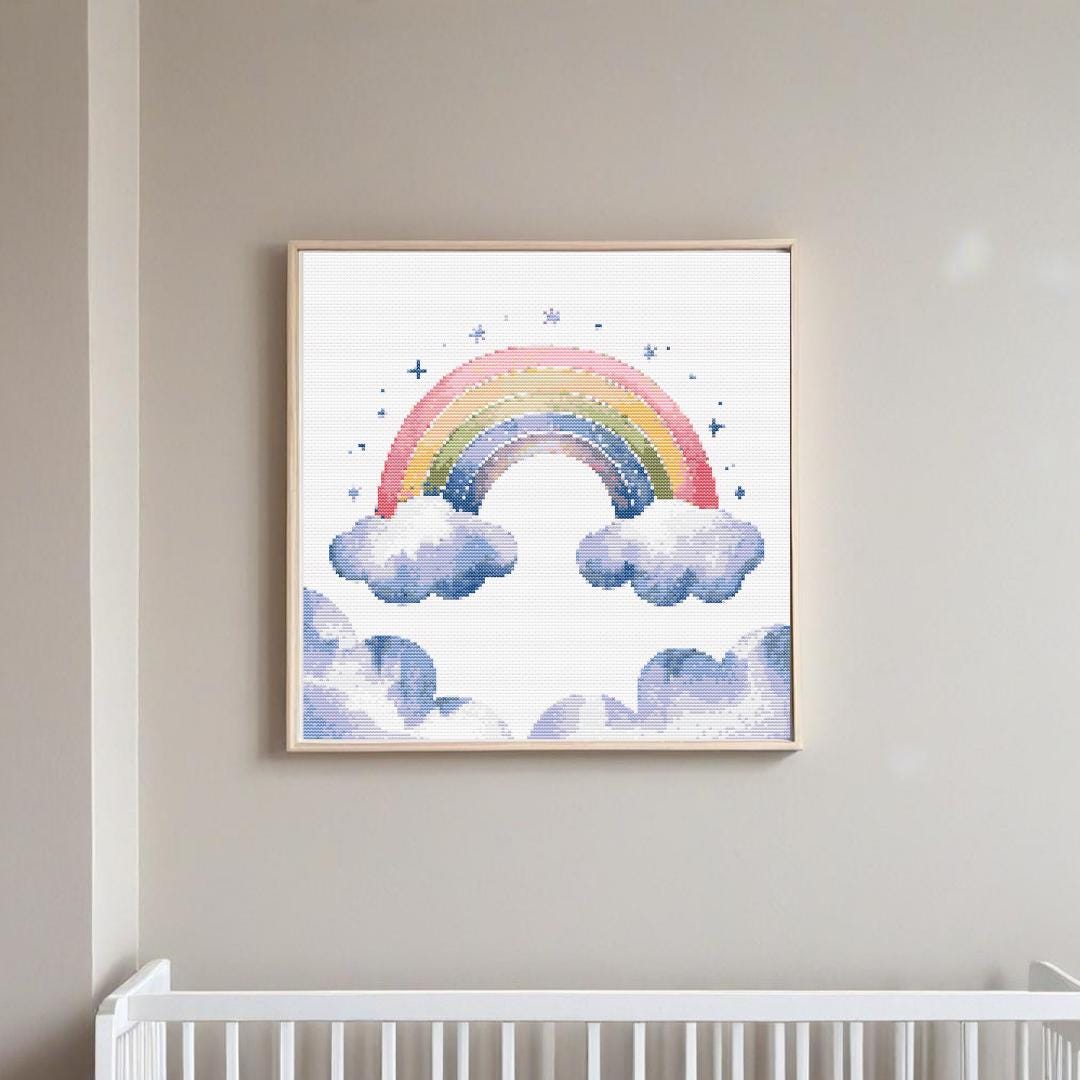 Rainbow Cross Stitch Pattern-watercolor Xstitch-simple Cross Stitch ...
