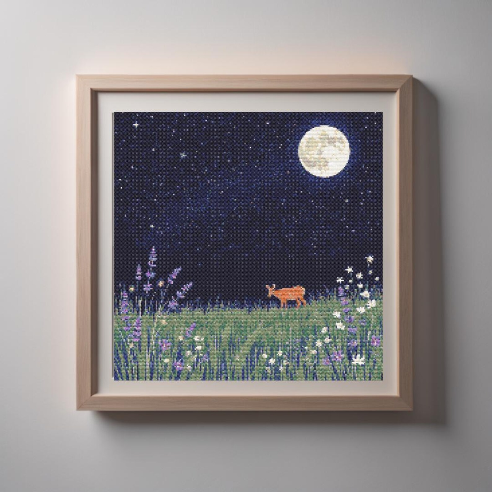 Nature Landscape Cross Stitch-deer Stiching-embroidery Design-modern ...