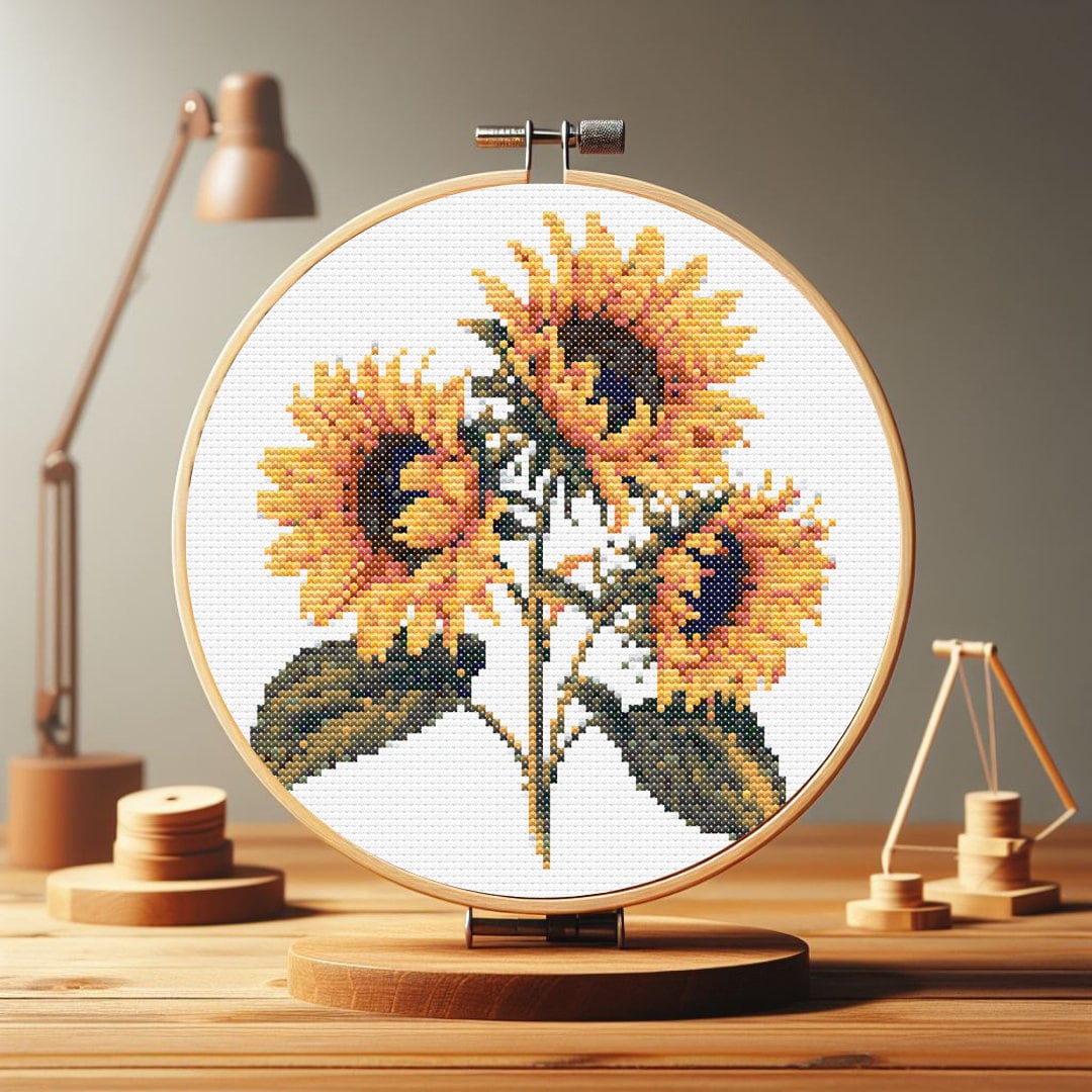 Hand Sunflower Stitch Cross Pattern-digital Download - Cross Stitch ...