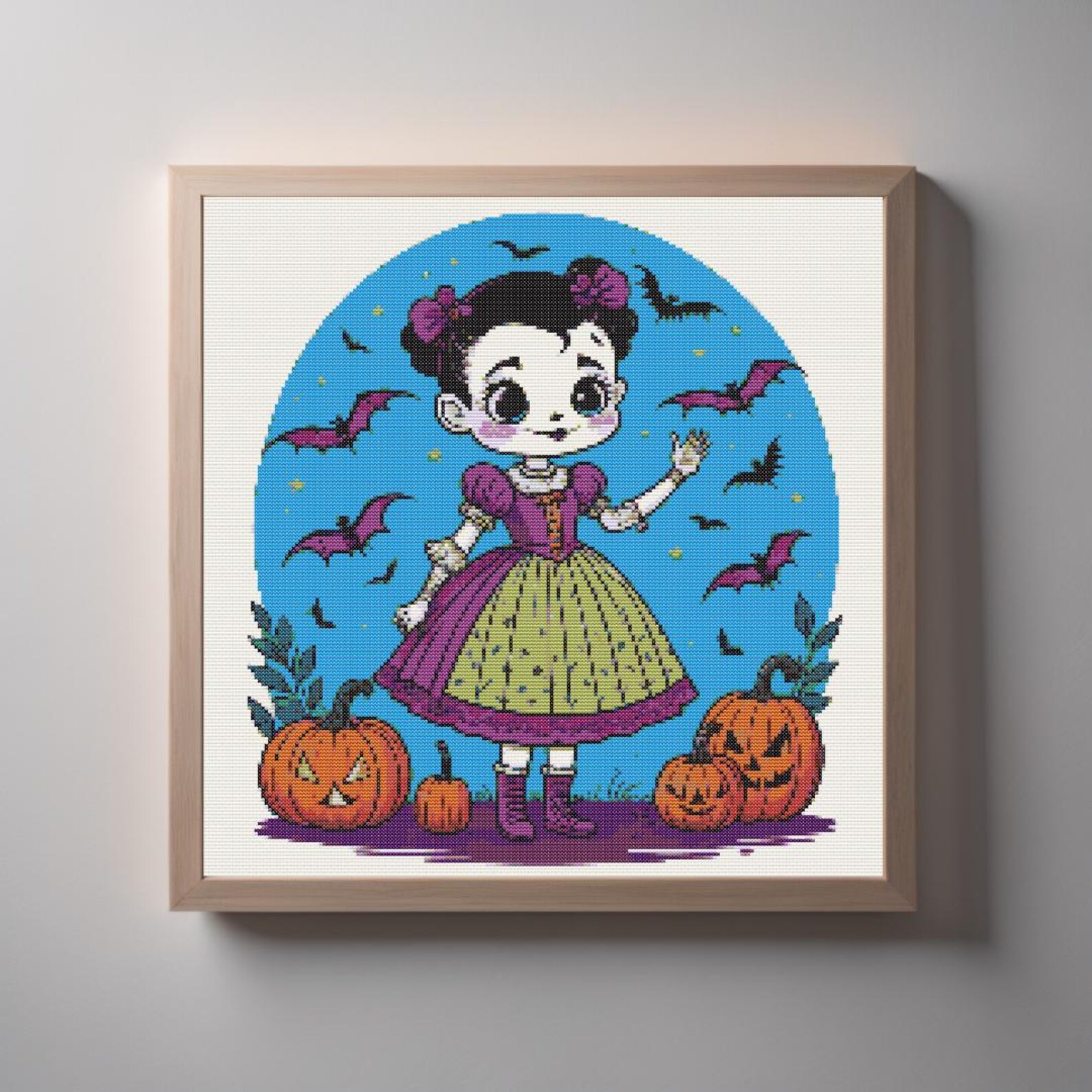 Catrina Halloween Themed Cross Stitch Pattern Pdf-pumpkin Cross Stitch ...