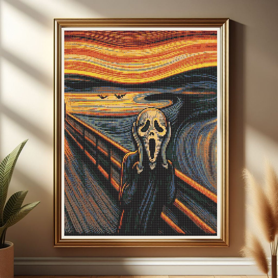 Scream Table Cross Stitch-scream Table Portrait-modern Embroidery ...