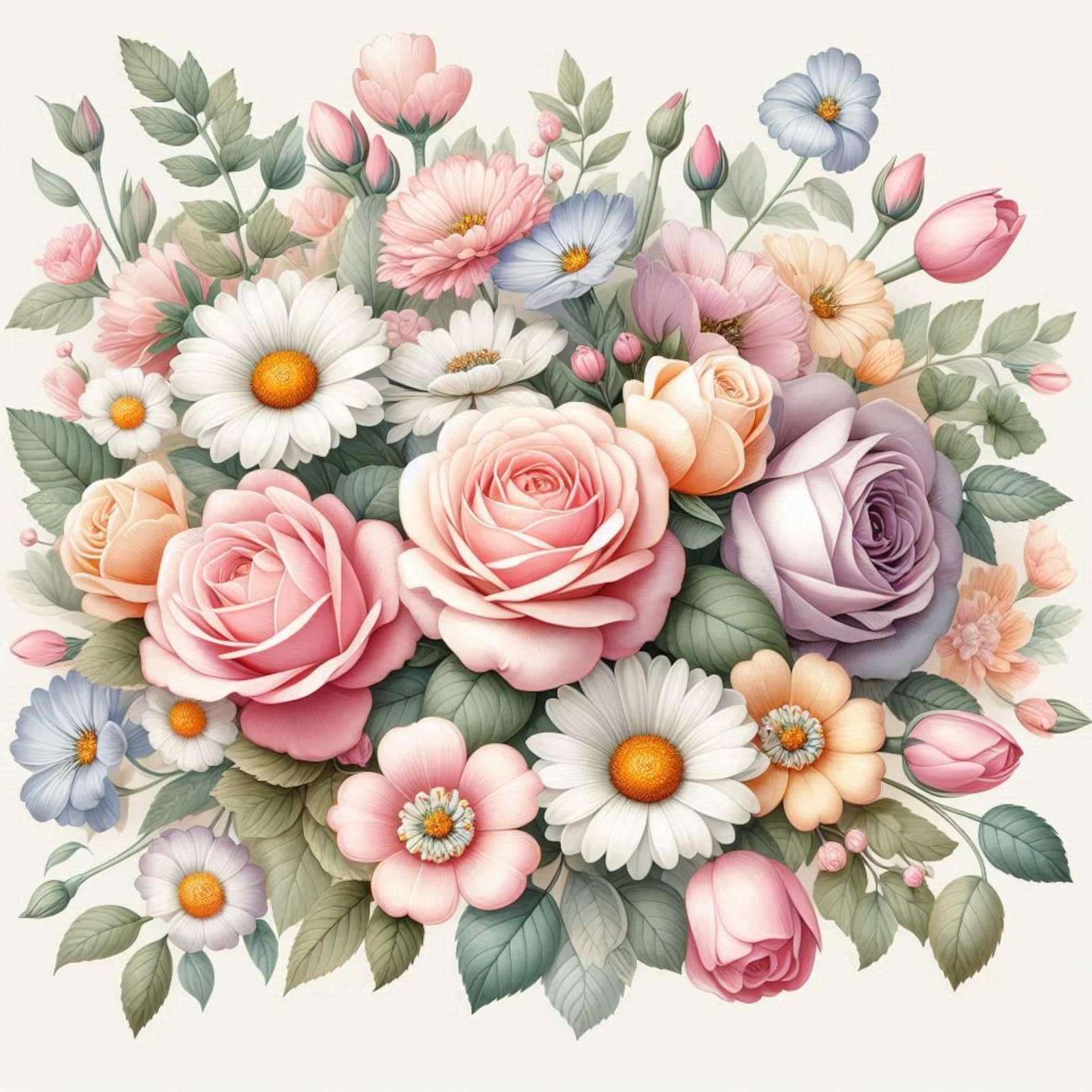 Digital Cross-stitch Models With Floral Patterns: Downloadable Designs ...