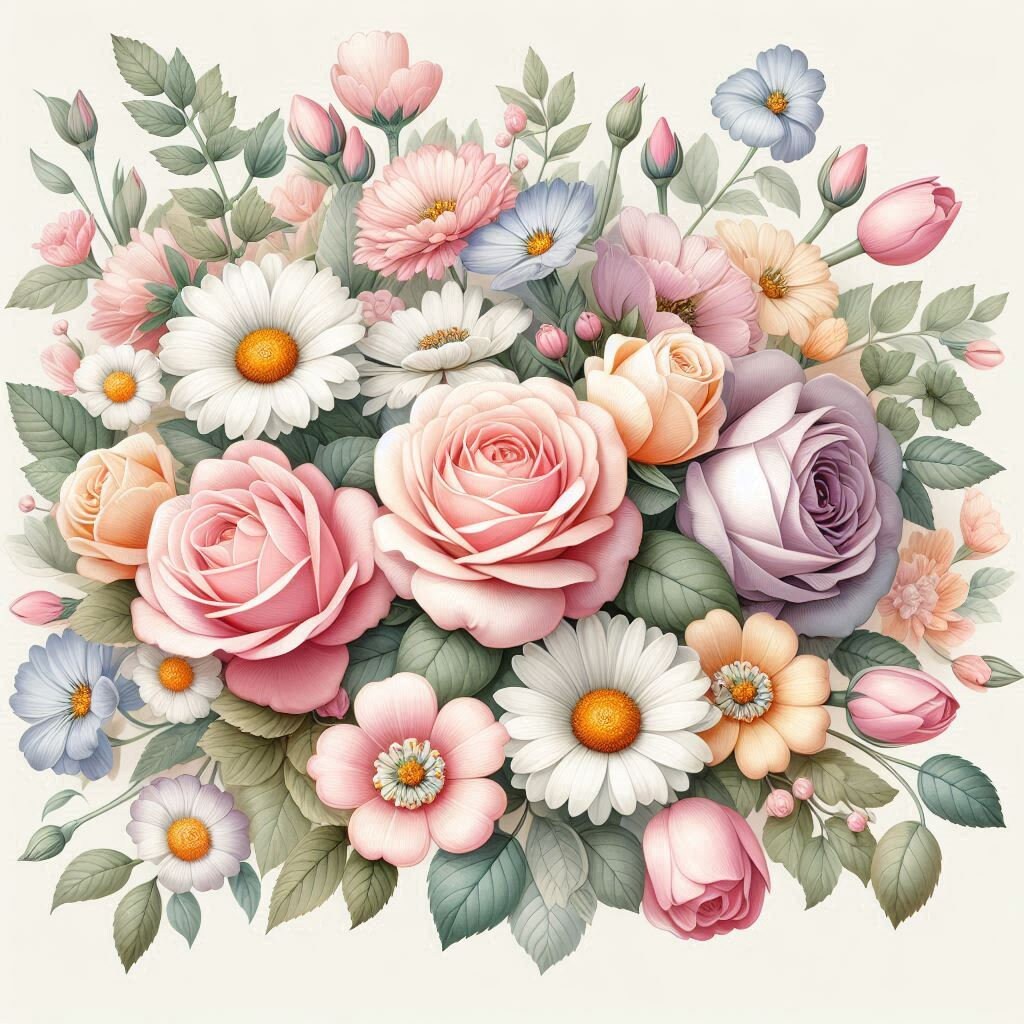 Digital Cross-stitch Models With Floral Patterns: Downloadable Designs ...