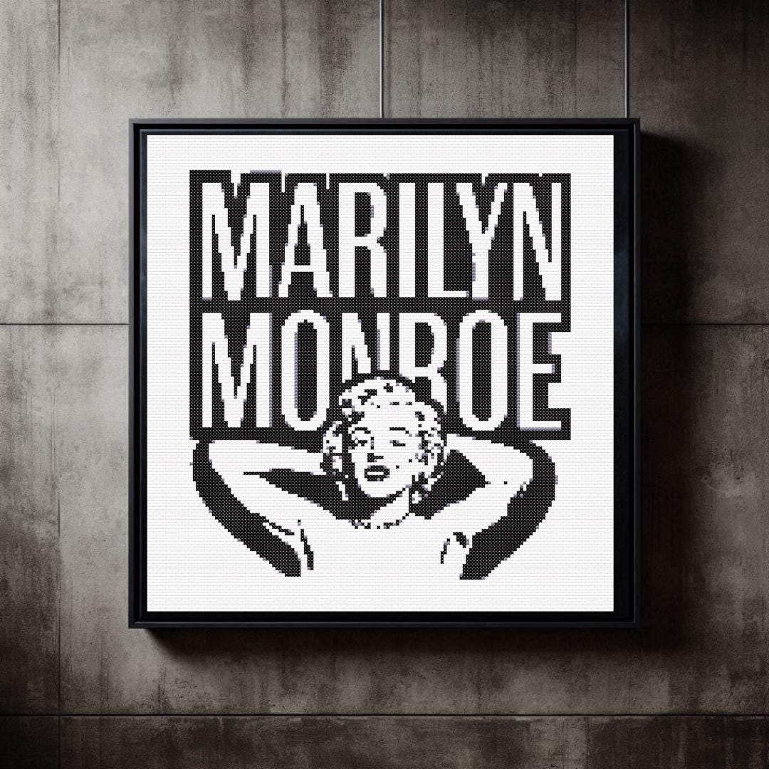 Marilyn Monroe Written Cross Stitch-black and White Xstitch-vintage ...