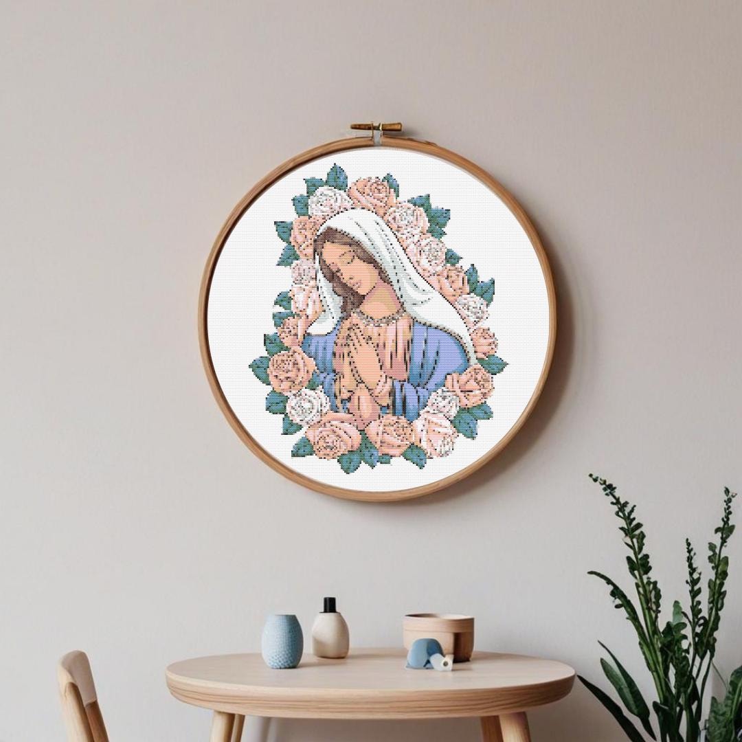 Virgin Mary Cross Stitch-orthodox Pattern-mother of God,religious Hand ...