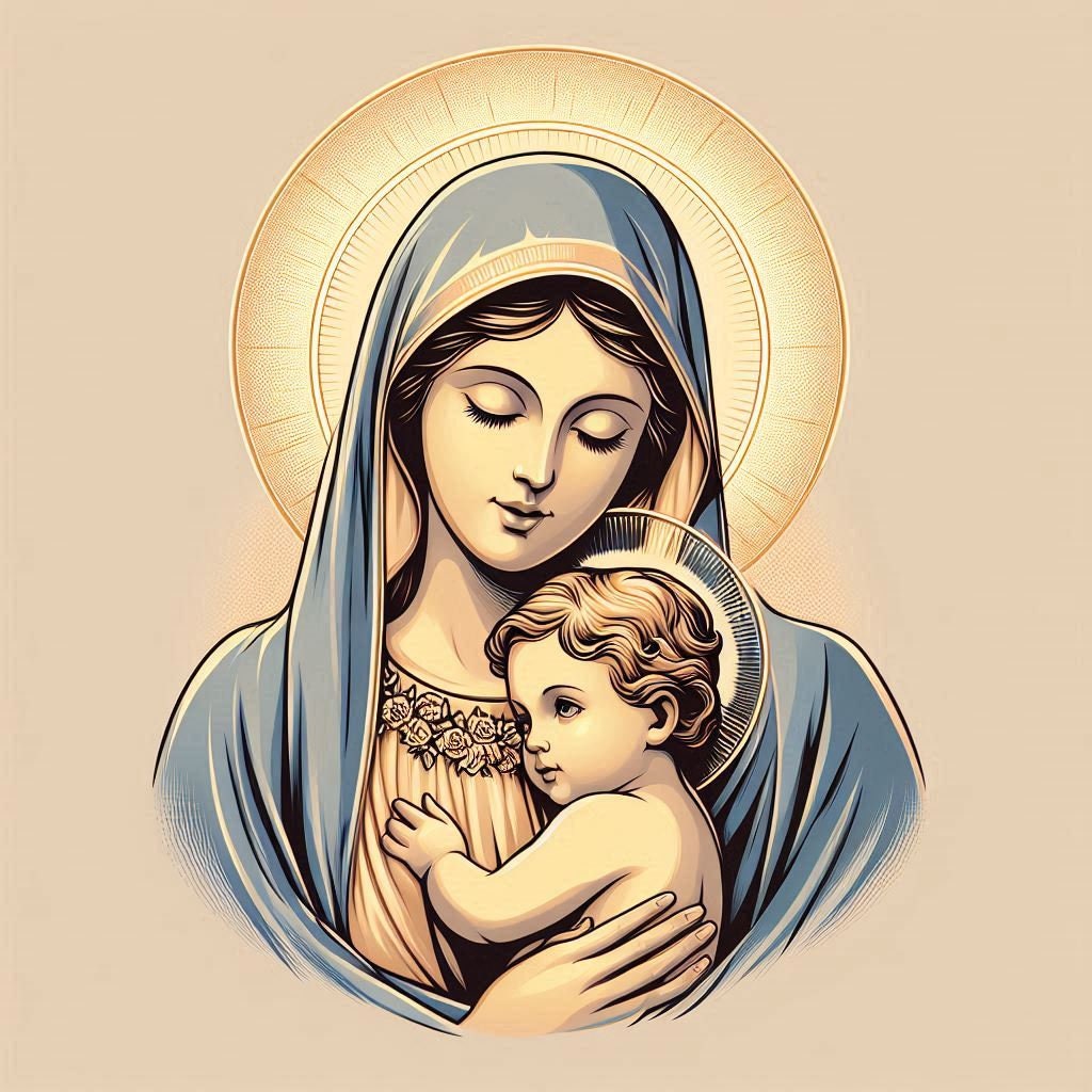 Virgin Mary Cross Stitch Pattern Digital Download Cross Stitch