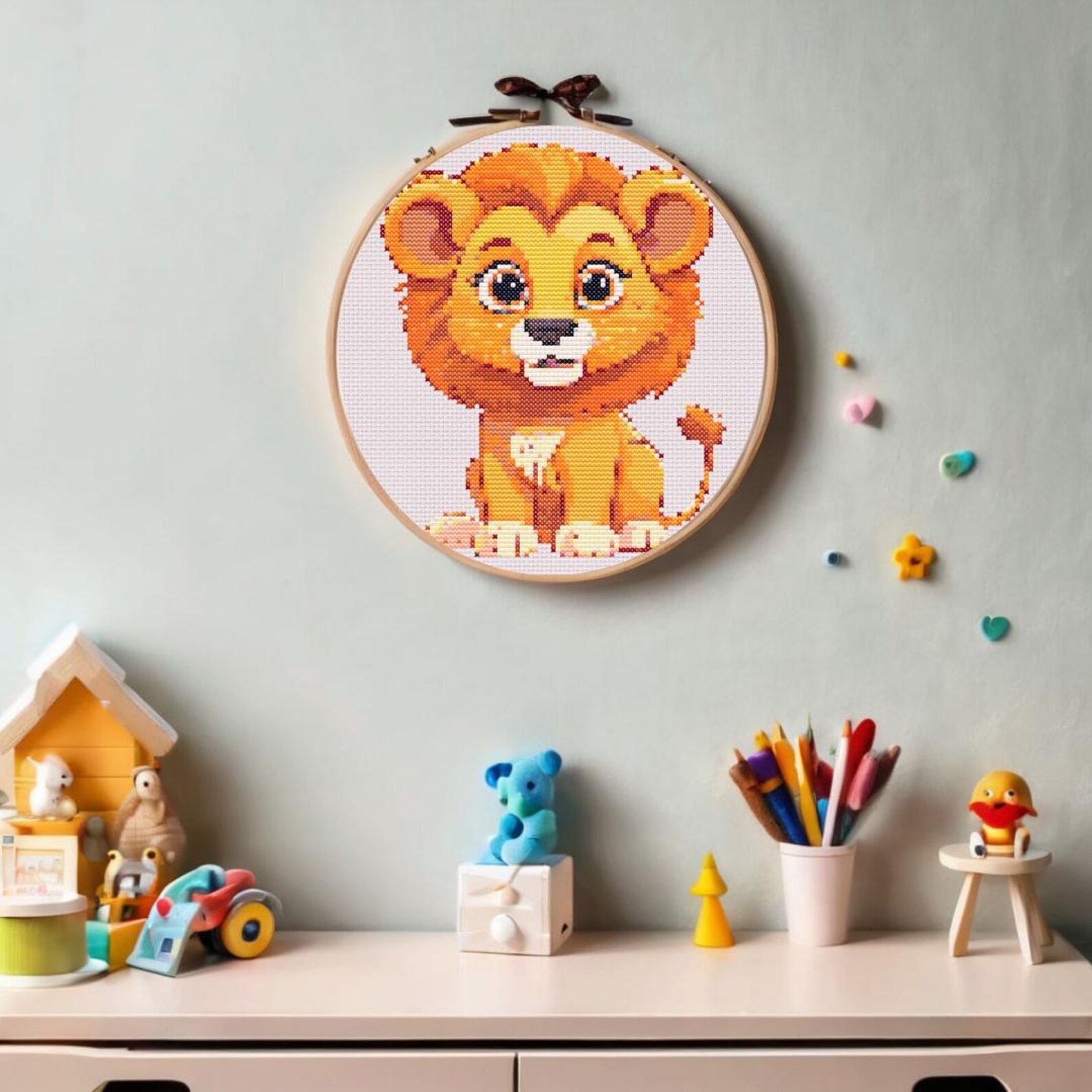 Cute Lion Cross Stitch Pattern - Kids Room Decor-cross Stitch Pattern ...