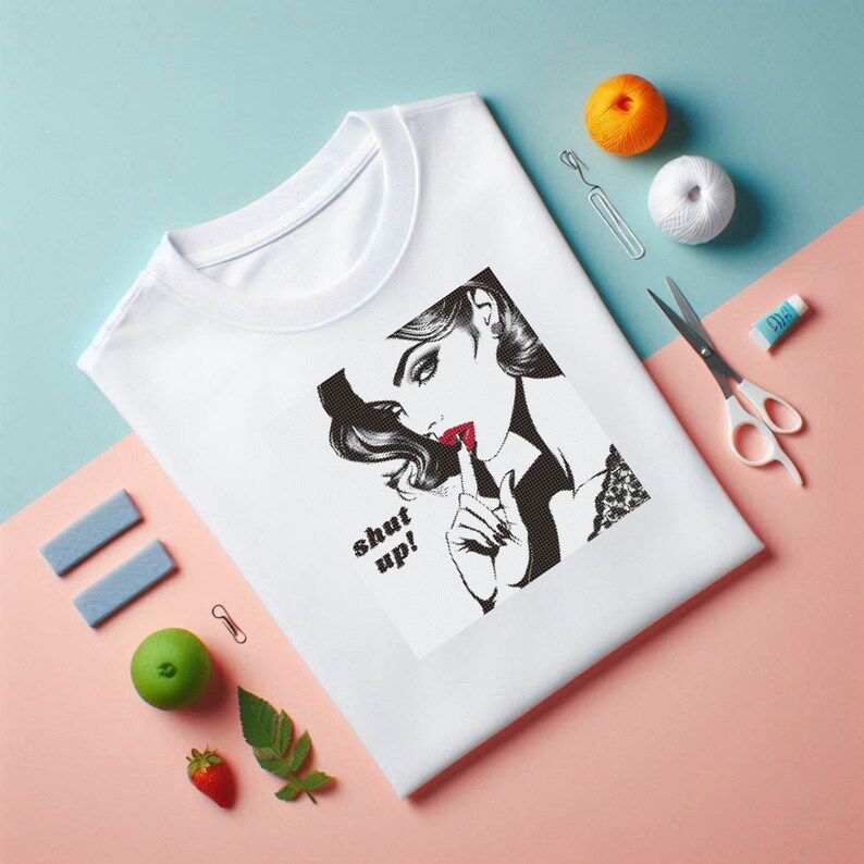 Cross Stitch Model With Shut up Text Suitable for Home and Wall ...