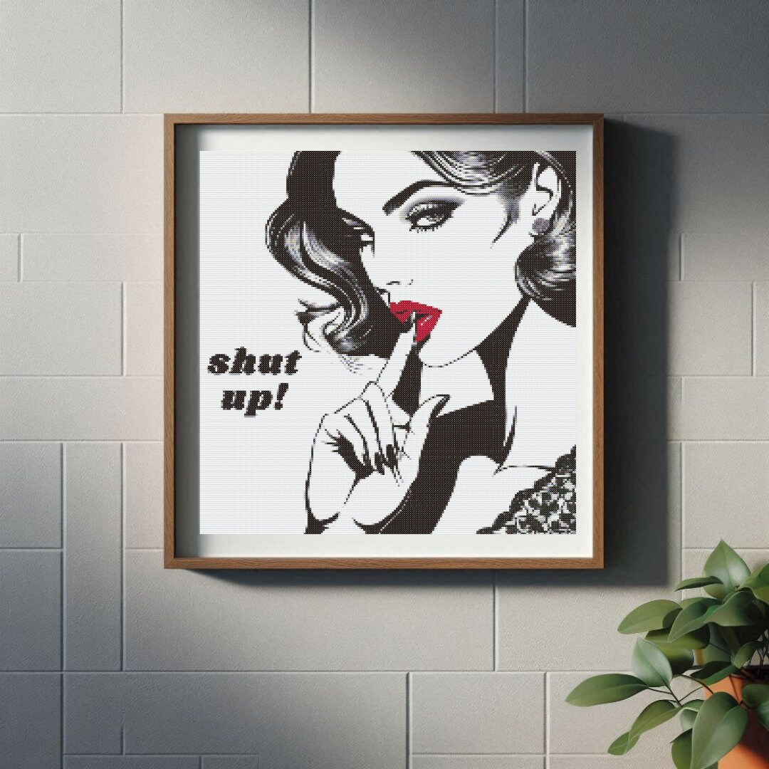 Cross Stitch Model With Shut up Text Suitable for Home and Wall ...