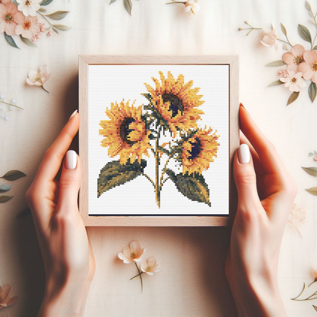 Hand Sunflower Stitch Cross Pattern-digital Download - Cross Stitch ...