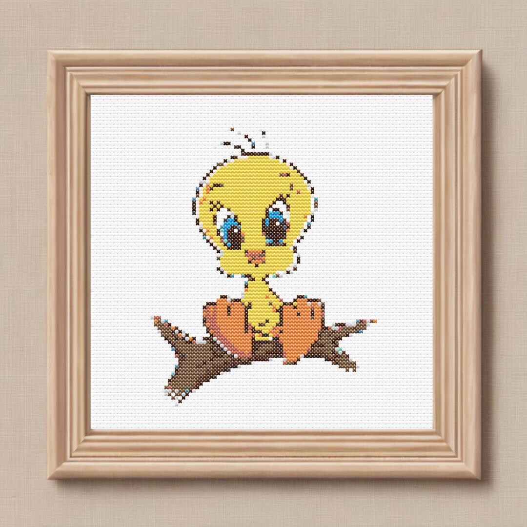 Cute Tweety Bird Cross Stitch Pattern-adorable Cartoon Design-fun and ...
