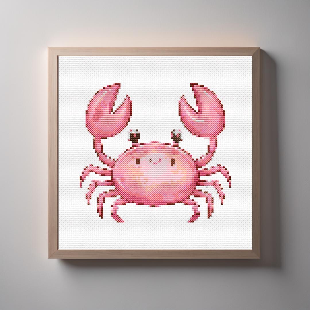 Cute Kawaii Crab Cross Stitch Modeli-easy Embroidery File-crab Digital ...
