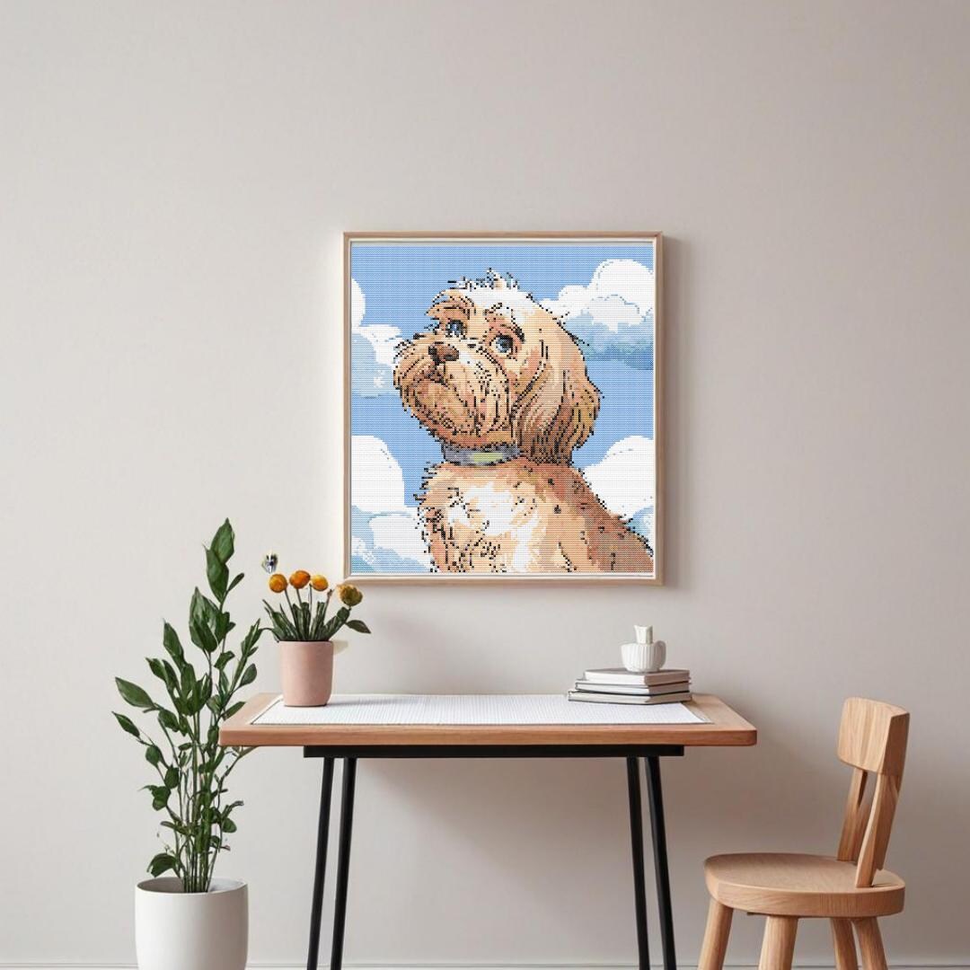 Baby Goldendoodle Watercolor Cross Stitch Pattern-goldendoodle Xstitch ...