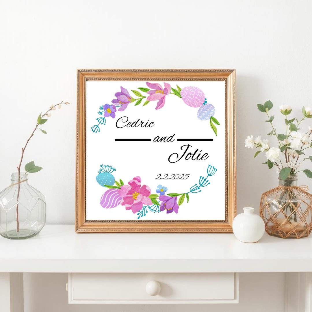 Personalized Wedding Metric Names and Date Keepsake Gift Custom PDF ...