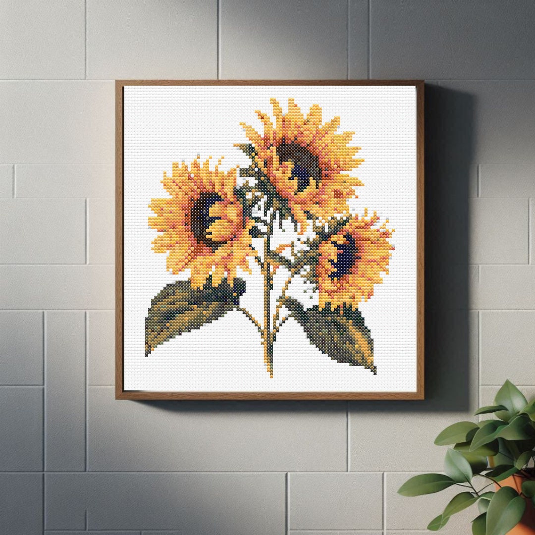 Hand Sunflower Stitch Cross Pattern-digital Download - Cross Stitch ...