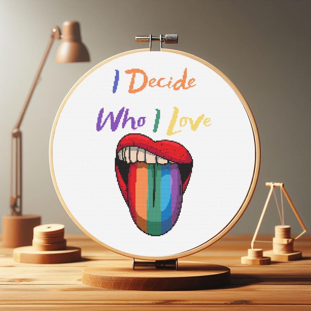 Bisexual Cross Stitch Pattern-lgbt Cross Stitch-pride Embroidery ...