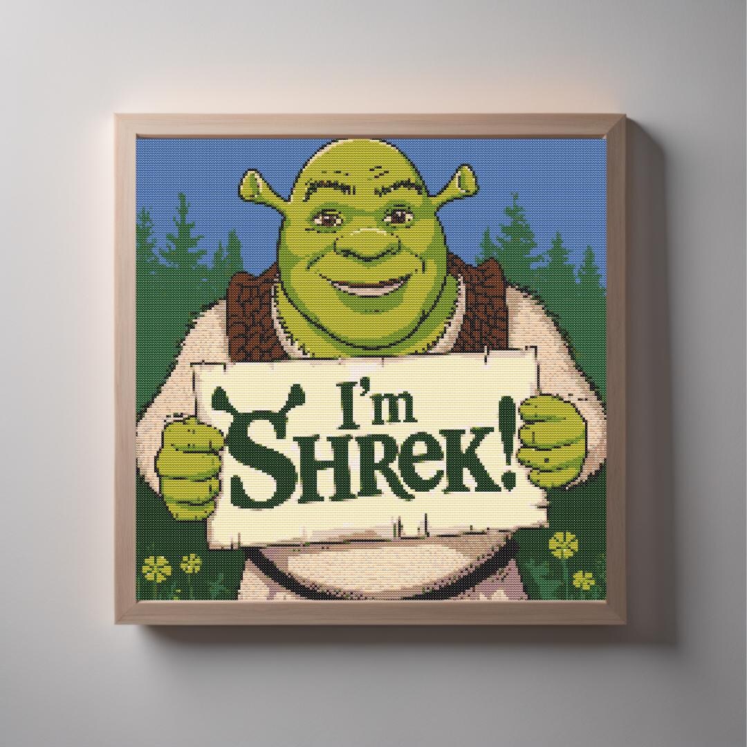 Funny Cross Stitch Pattern-shrek Xstitch-cute Cross Stitch-cute Cross ...
