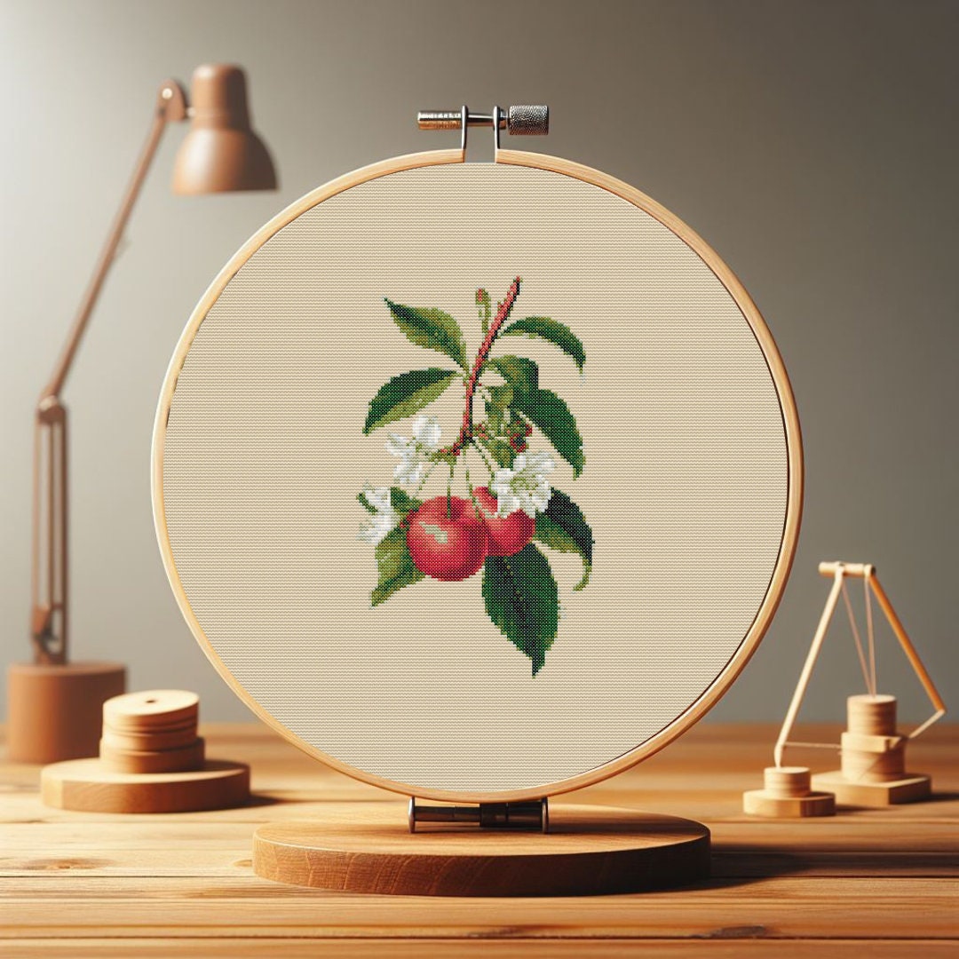 Cherry Cross Stitch Model-suitable Art for Kitchen and Home Decoration ...