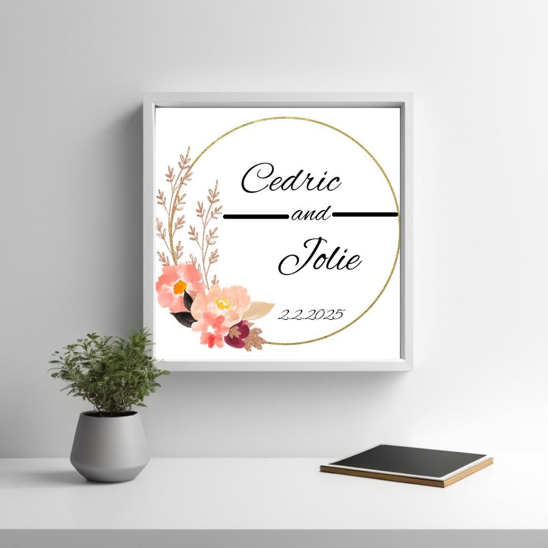 Personalized Wedding Metric Names and Date Keepsake Gift Custom PDF ...