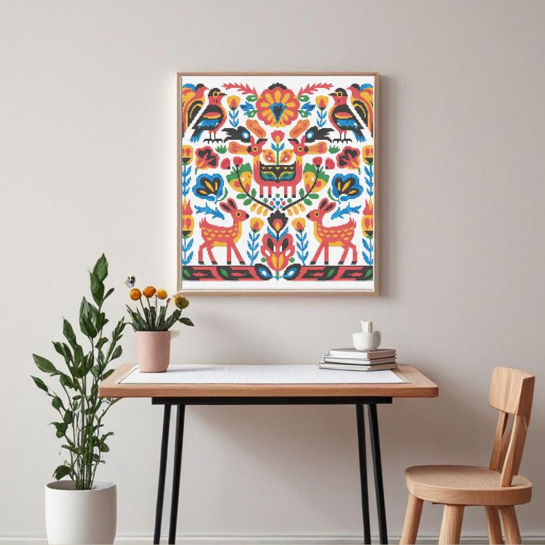 Mexican Patterned Cross Stitch Model-colorful Xstitch-modern Easy ...