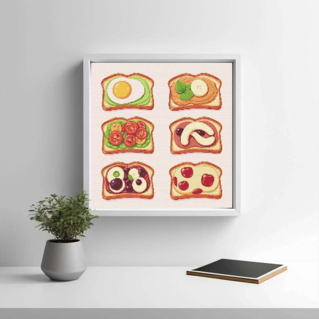 Toast Cross Stitch Pattern: Kitchen Breakfast Design (PDF) - Etsy