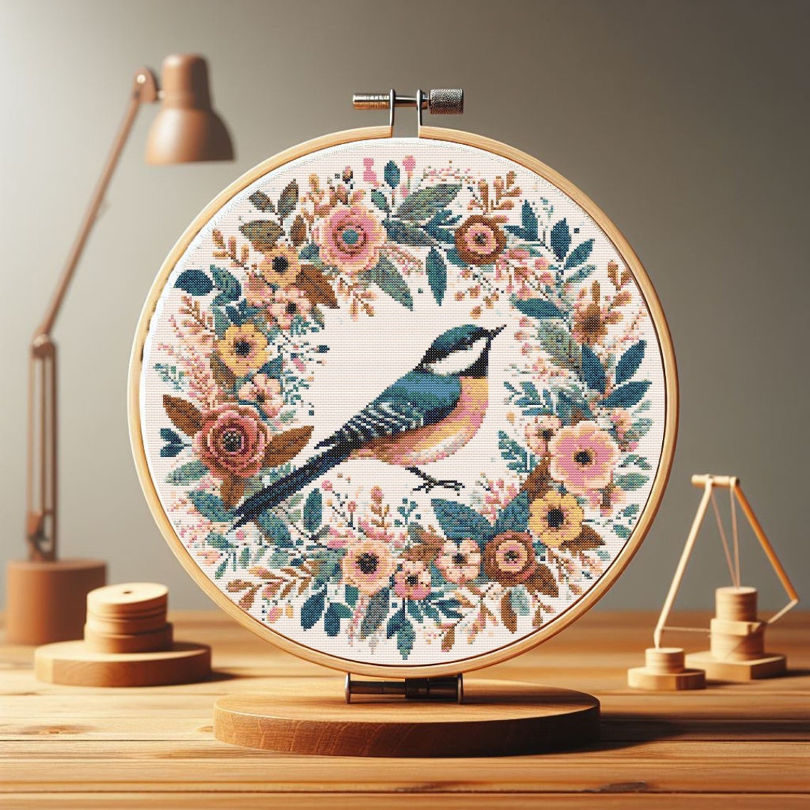 Cross-stitch Models With Flower and Bird Patterns: Colorful ...